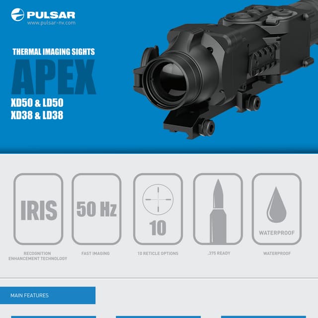 Technical data PULSAR Thermal imaging sights Apex | Optics Trade | PDF