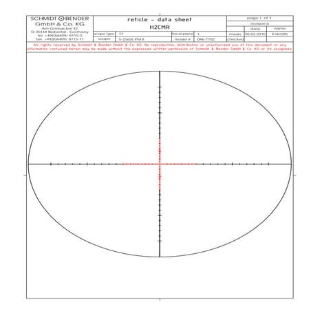 Technical data SCHMIDT & BENDER H2CMR Riflescopes Reticles Subtensions ...