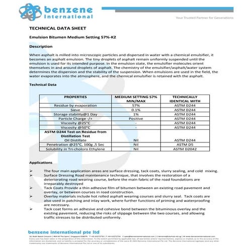 Technical data sheet bitumen emulsion ms 57% | PDF