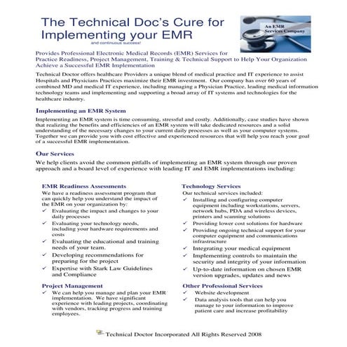 Technical Doctor Emr | PDF
