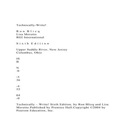 Technically-Write!R o n B l i c qLisa MorettoRGI Inte.docx
