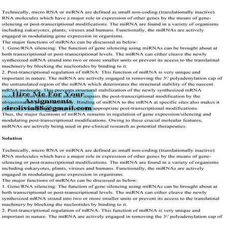 Technically Micro Rna Or Mirna Are Defined As Small Non Coding Trapdf 7702