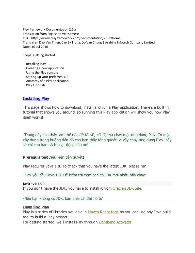 Technical Note Playframeworkdocumentationgetting Startedvn