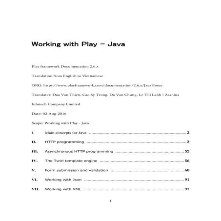 Technical note playframework_documentation_working with play - java_vn | PDF