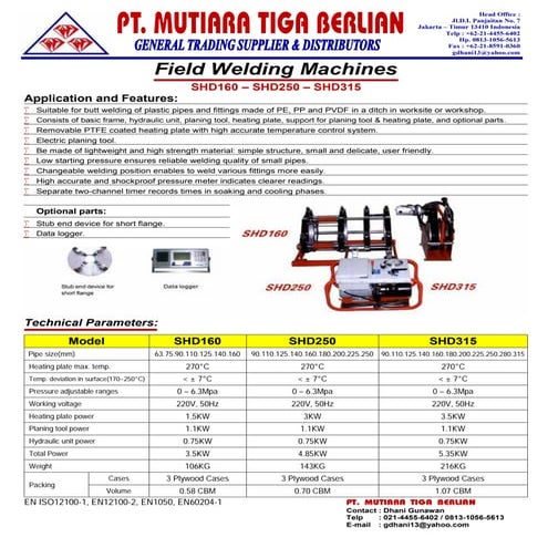 Butt Fusion Welding Machine for Industrial Use | PPTX