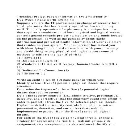 Technical Project Paper Information Systems SecurityDue Week 10 a.docx