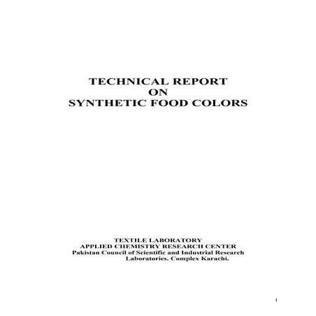 Technical report on food | PDF