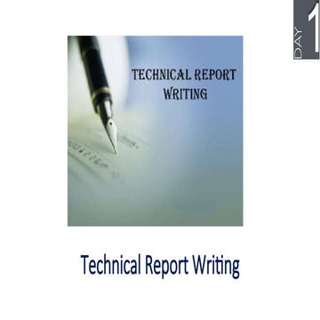TECHNICAL REPORT WRITING FOR ADVANCED SKILLS | PPT