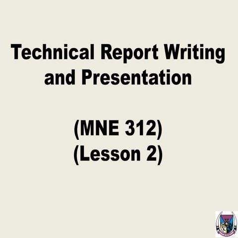 Technical Report Writing Lesson 255 Pptx