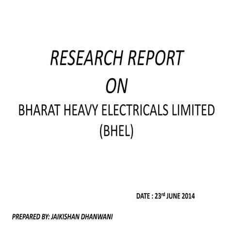 Technical research on bhel | PPTX