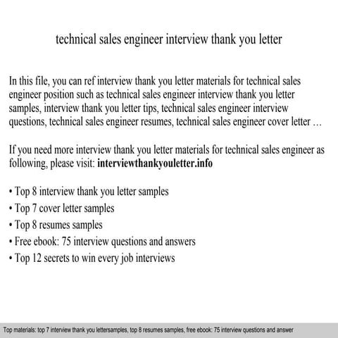 Technical sales engineer | PPT