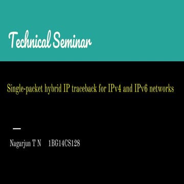 Single-packet hybrid IP traceback for IPv4 and IPv6 networks. | PPTX | Computer Networking ...