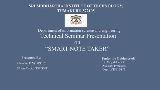 SMART NOTE TAKER | PPTX | Tablets and E-readers | Consumer Electronics