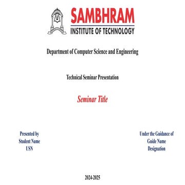 Technical Seminar PPT Format on community la parunga | PPTX