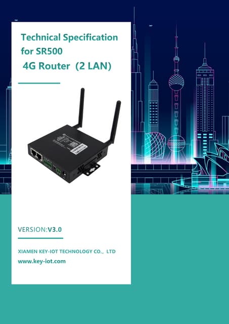 Technical Specification For Sr500 4g Router(2 Lan)v3 0 Pdf