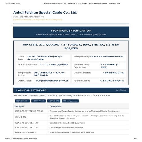 Cable Specification -Feichun Special Cable.pdf