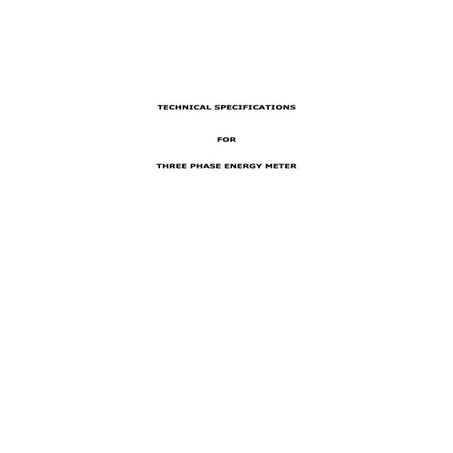 Technical specifications for three phase meters | PDF