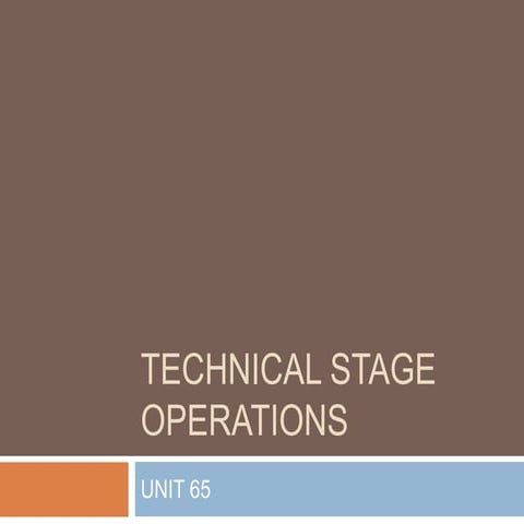 Technical stage operations, lights | PPTX