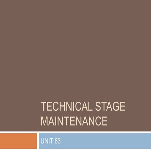 Technical stage operations, lights maintenence | PPT