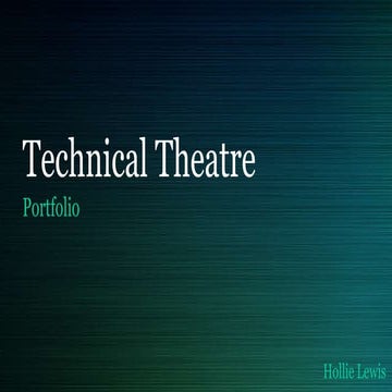 Technical Theatre - Hollie Lewis | PPTX