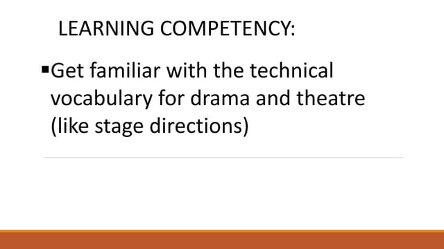 Conventions in theatre | PPT