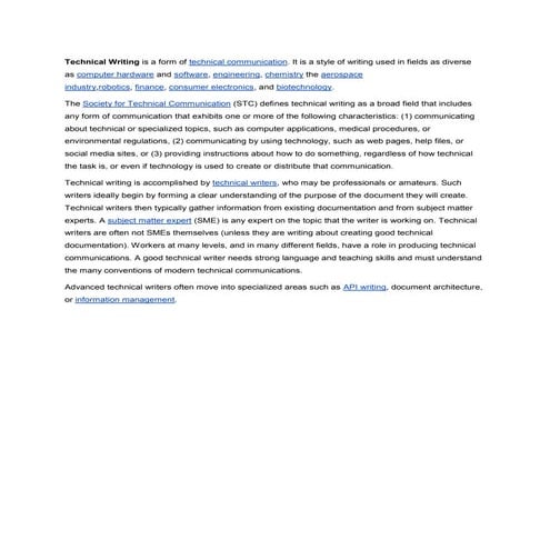 Technical writing | DOCX