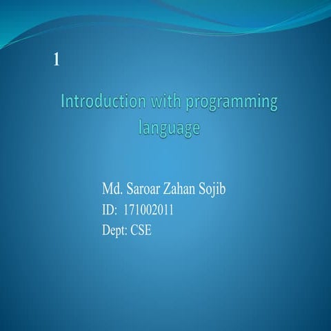 Introduction With Programming Language Ppt 2612