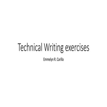 Technical Writing exercises.pptx | Databases | Computer Software and Applications