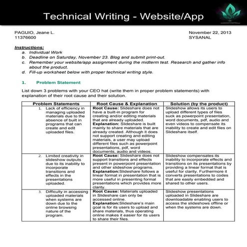 Technical writing i | PDF