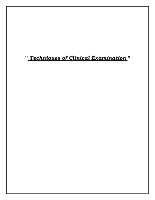 methods of clinical examination | PPTX