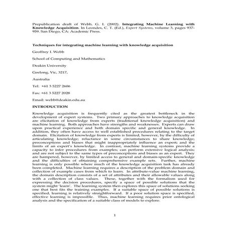 Techniques for integrating machine learning with knowledge ... | PDF