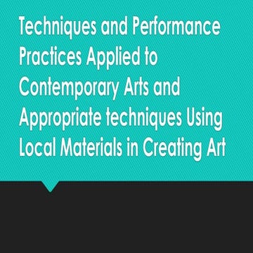Module 1 Contemporary Arts | PDF