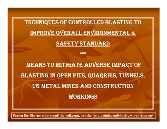 Optimization Of Blasting Parameters In Open Cast Mines Pdf Geology Science