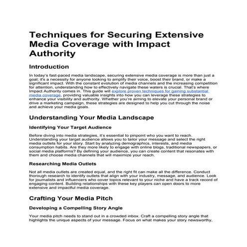 Techniques for Securing Extensive Media Coverage with Impact Authority.docx