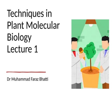 Techniques in Plant Molecular Biology first lecture | PPT