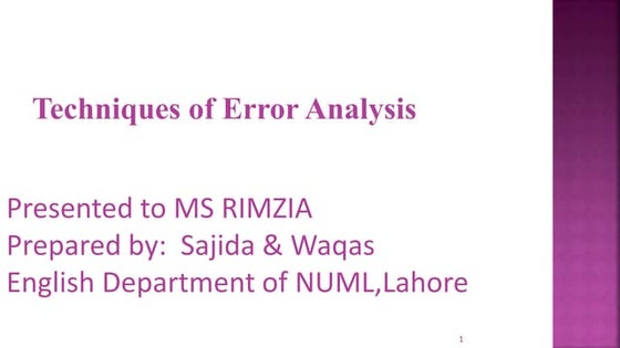 Errors analysis | DOC