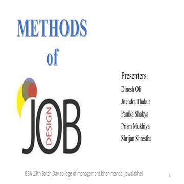 Techniques of job design | PPTX
