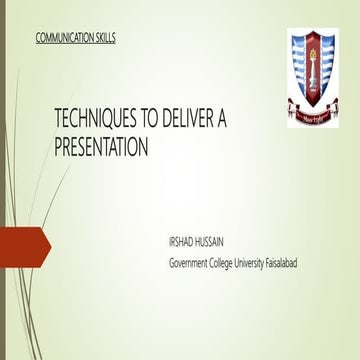 Techniques to Deliver a Good Presentation | PPTX