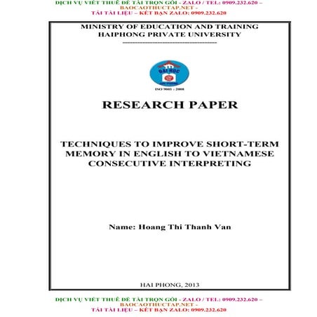 Techniques To Improve Short-Term Memory In English To Vietnamese Consecutive Interpreting.doc