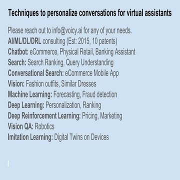 Techniques to personalize conversations for virtual assistants | PPT