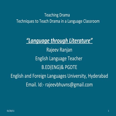 Techniques to teach drama in a language classroom | PPT