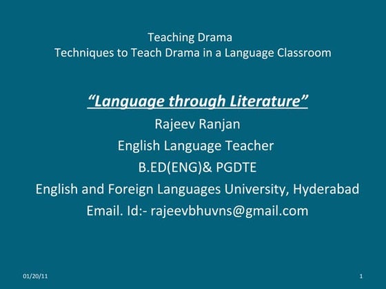 Drama as a tool for teaching | PPT