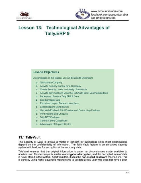 INTRODUCTION TO TALLY | PPTX | Computing | Technology & Computing