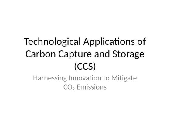 Carbon Capture and Storage | PPT