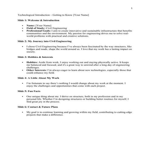 Technological Introduction dicussion Getting to Know | PDF