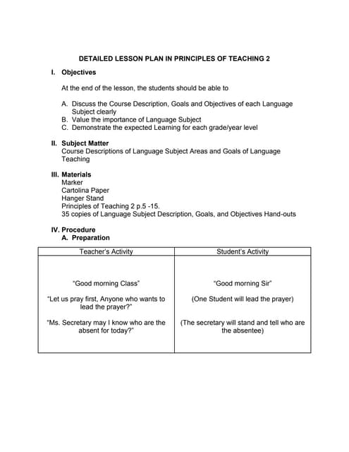 Semi-detailed lesson plan | DOCX