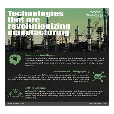 Technologies that are revolutionizing manufacturing | PDF