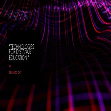 Technologies distance education | PPT