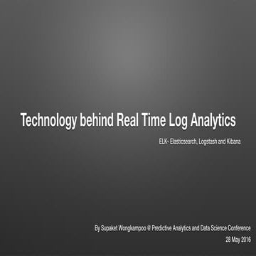 Technology Behind Real Time Log Analytics Pdf Databases Computer