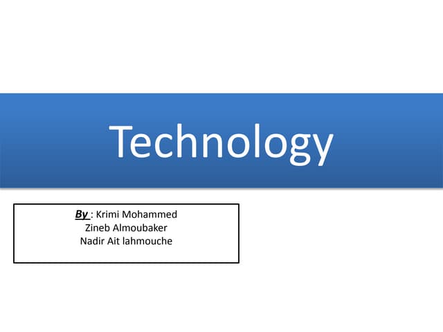 How technology has changed our lives | PPTX